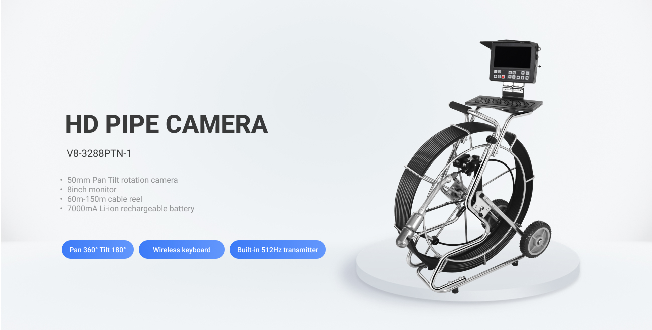 Dia.50mm Pan Tilt AHD Pipe Camera System | Vicam