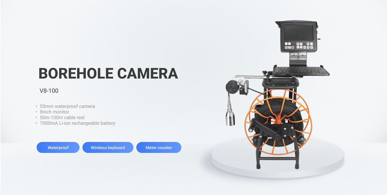 55mm AHD 100m Down View Underwater Pipe Borehole Inspection Camera - Vicam