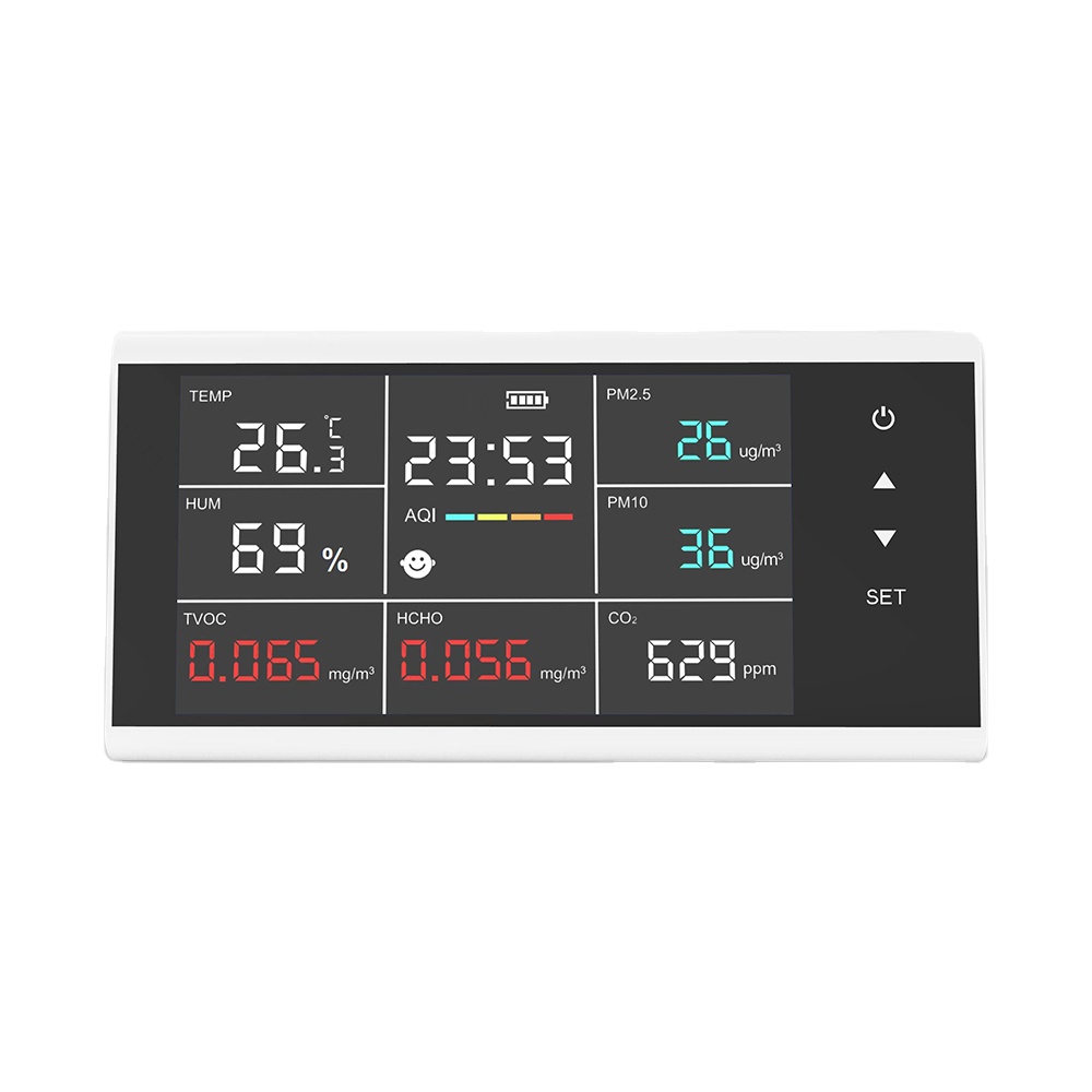 Dienmern DM155C Multifunctional air quality analyzer for CO2, PM2.5, PM10,AQI, HCHO, TVOC ...