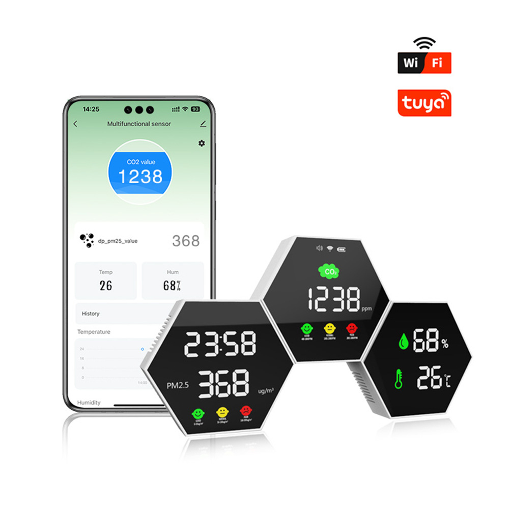 Dienmern DM1507-WIFI CO2/PM2.5 detector for real-time air quality ...
