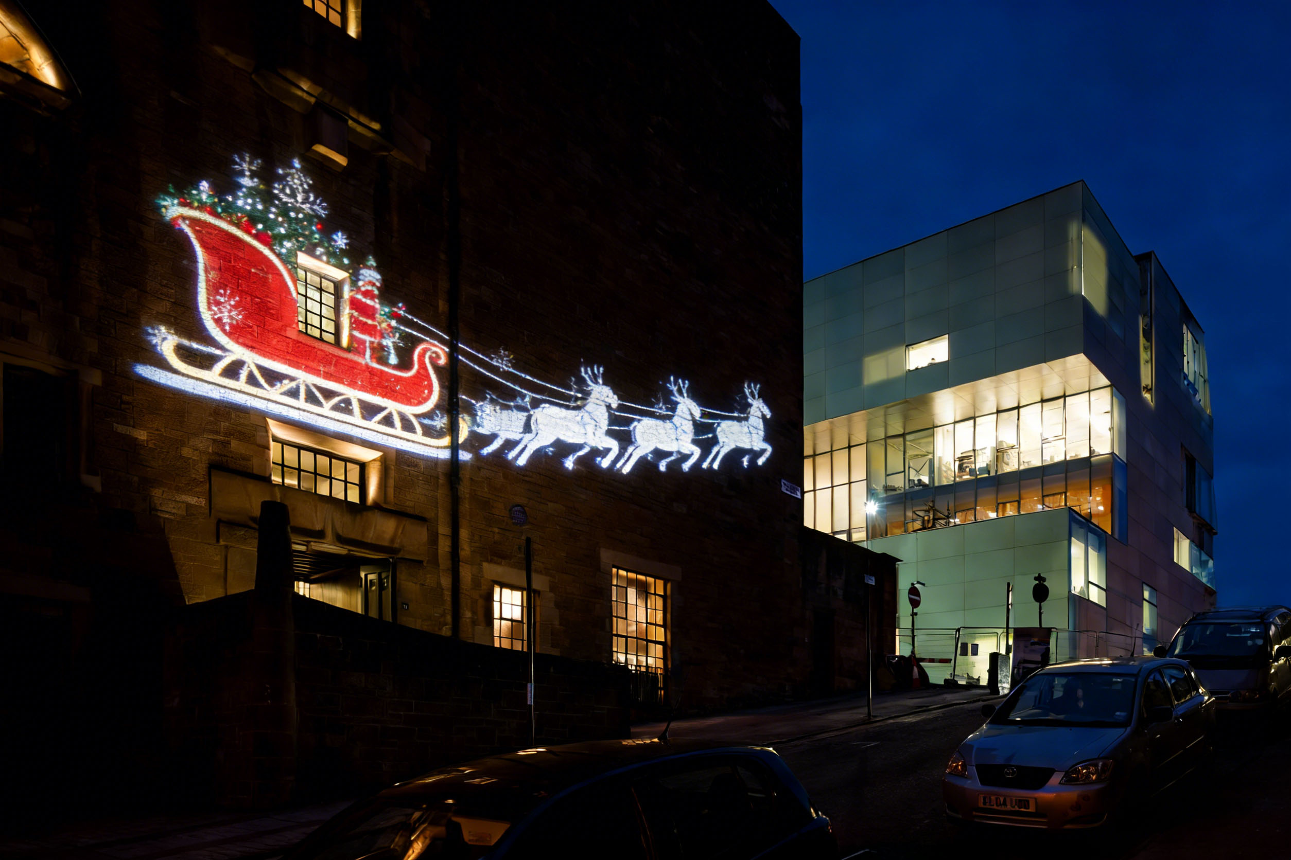 Christmas Projection Displays Paint City Streets & Facades with Festive ...
