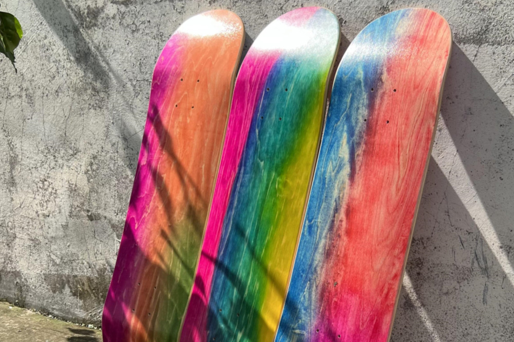 Canadian Maple Skateboard Deck Gradient Dye Rainbow Color Skate Deck ...