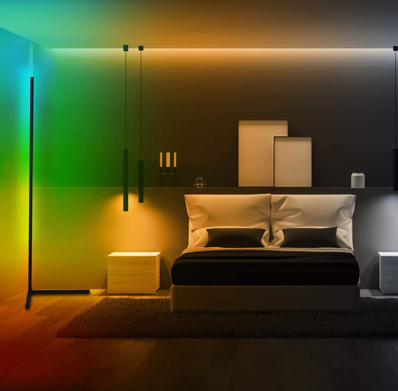RBG Triangle Floor Lamp Modern Minimalist Corner Bedroom Colorful Led ...