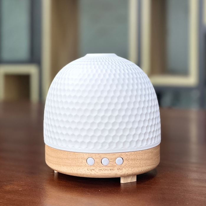 Diamond Colorful Solid Wood Base Ultrasonic Essential Oil Ceramic ...