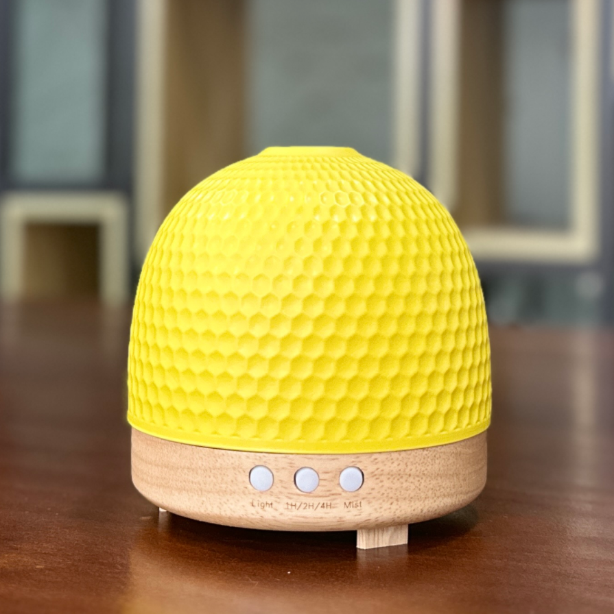 Diamond Colorful Solid Wood Base Ultrasonic Essential Oil Ceramic ...