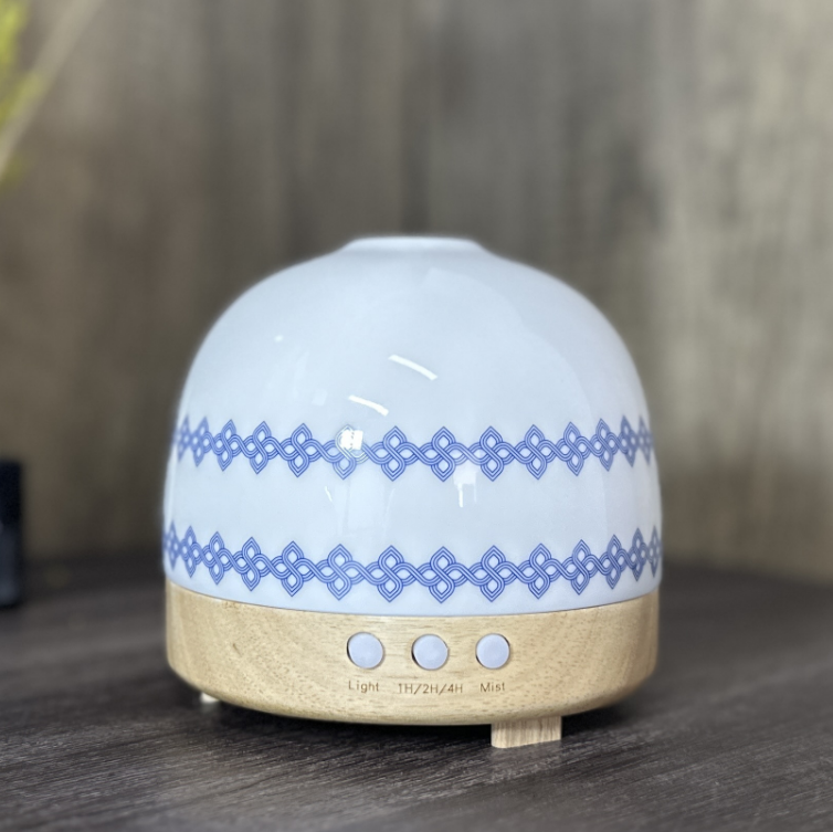 Ultrasonic Electric Wooden Base Ceramic Aroma Diffuser Home Room Air ...