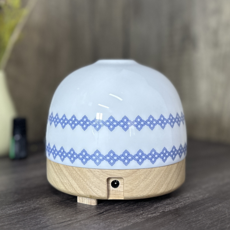 Ultrasonic Electric Wooden Base Ceramic Aroma Diffuser Home Room Air ...