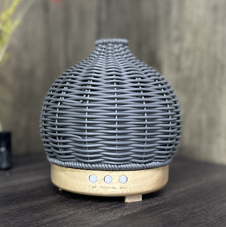 Fragrance Natural Wood Woven Rattan Scent Essential Oil Aroma Diffuser ...