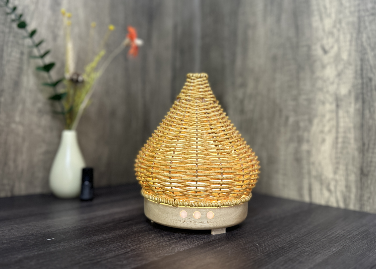Woven Rattan Aroma Essenatial Oil Diffuser Eco-friendly Natural Wood ...