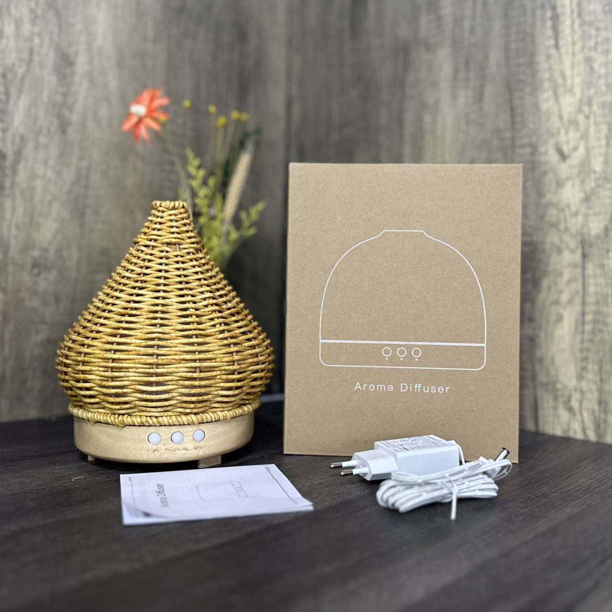 Woven Rattan Aroma Essenatial Oil Diffuser Eco-friendly Natural Wood ...