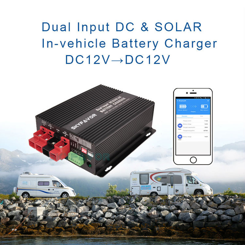 Smart DC to DC Battery Charger 12V to 24V with MPPT Solar Dual Input ...