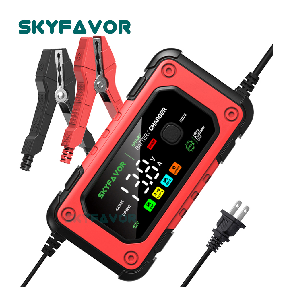 Latest Car and Motorcycle Battery Charger 12V 7A Fast | Skyfavor