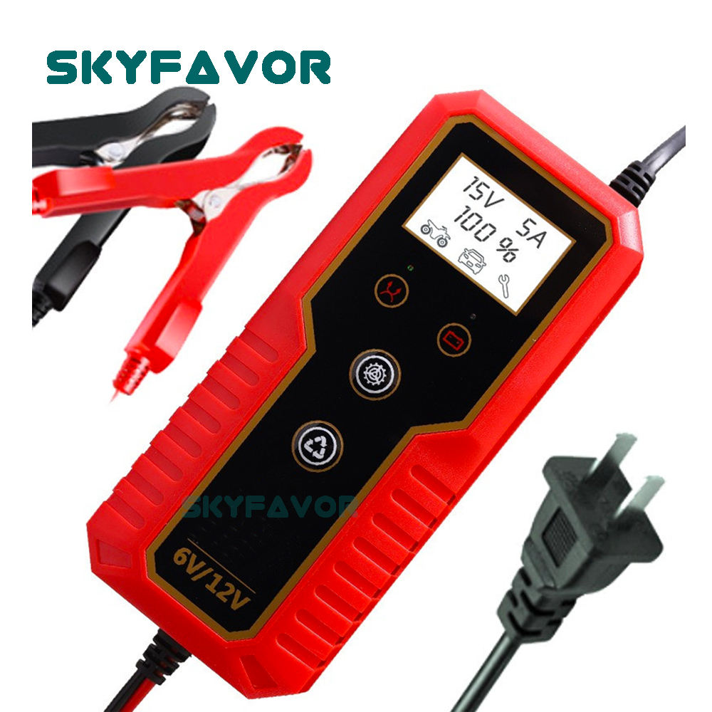 Factory Motorcycle Car Battery Charger 6V 12V 8A Universal Automatic ...