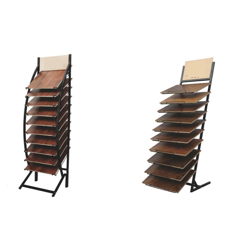 Vertical Wood Floor Tile Display Rack Aluminium Button Plate Stone ...