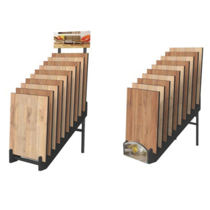 Vertical Wood Floor Tile Display Rack Aluminium Button Plate Stone ...