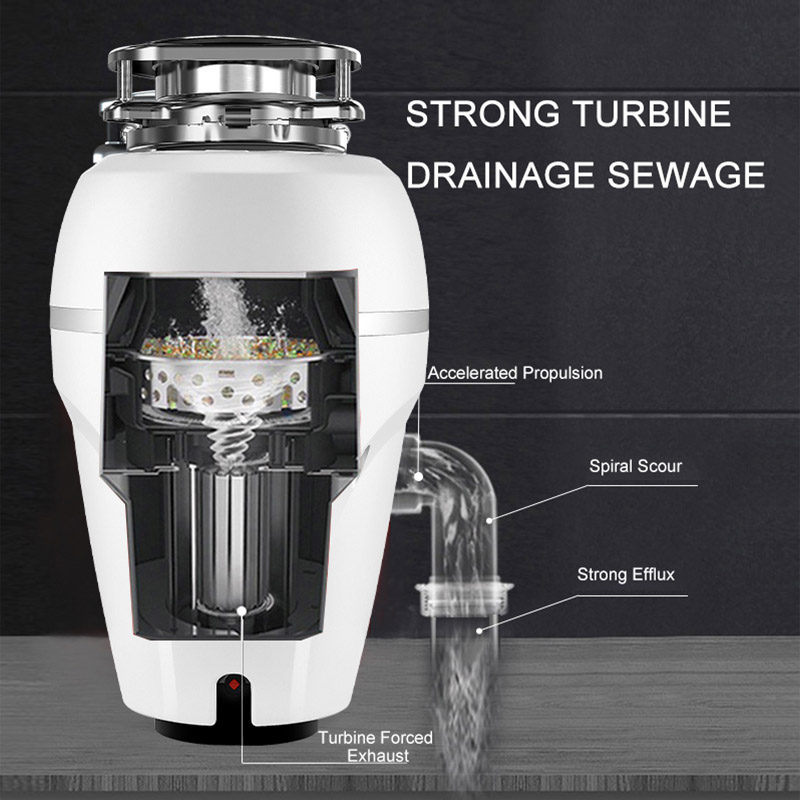 1 Hp Garbage Disposal Dc Two Stage Grind Food Waste Disposer FCD-920(E ...