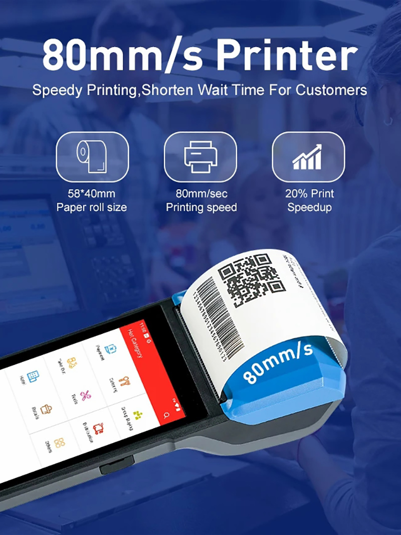 Handheld Android 11 13 POS Machine with Code Scanner 4G/Wireless/WIFI ...