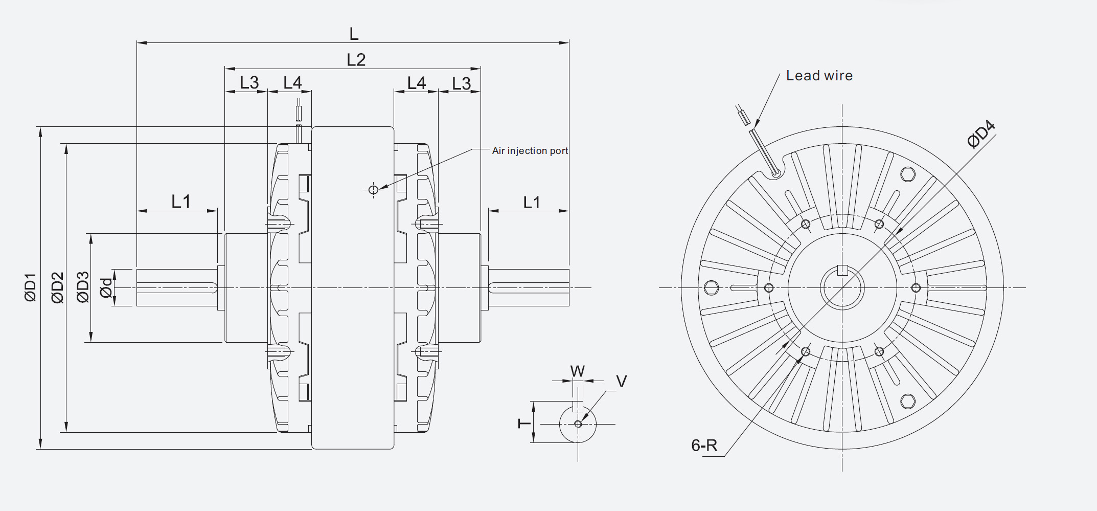 PC Magnetic Particle Clutch Double Shaft, 3Nm-400Nm