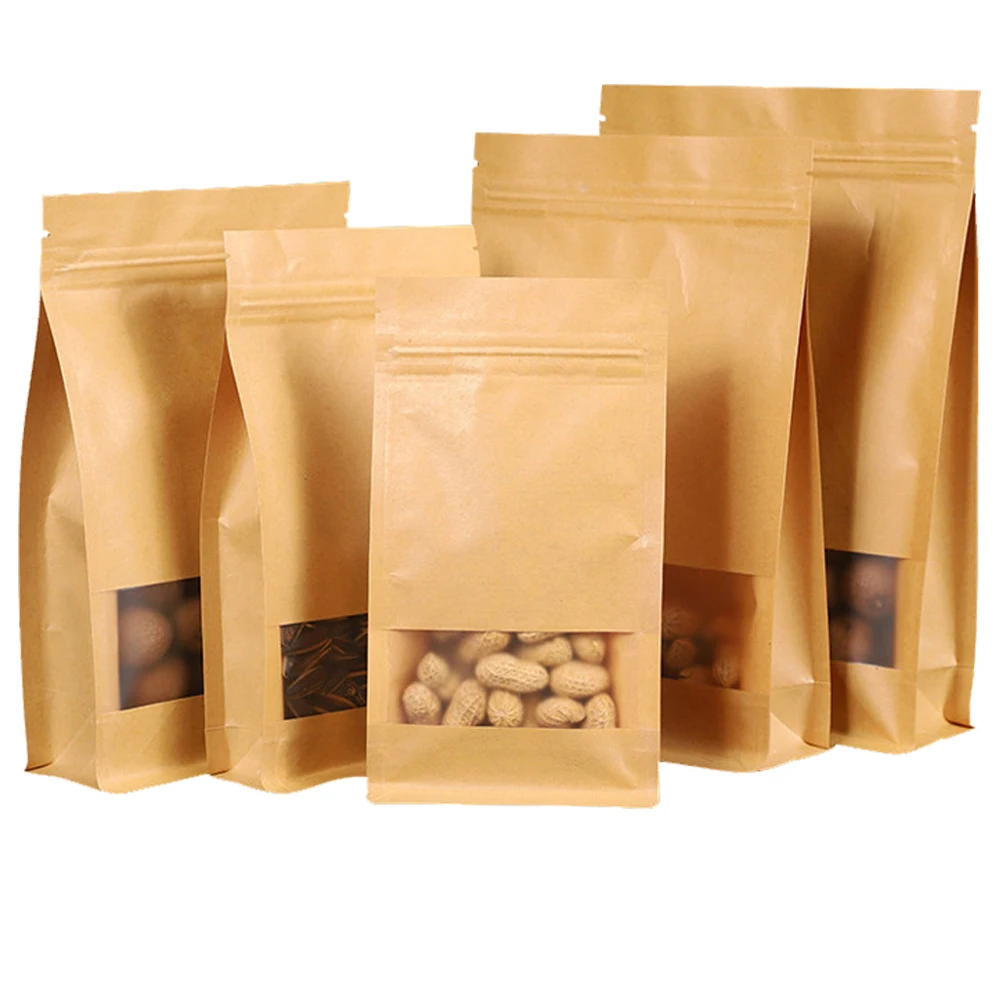 Custom Food Packaging Zip Lock Matte Stand Up Pouch Self Sealing Kraft ...