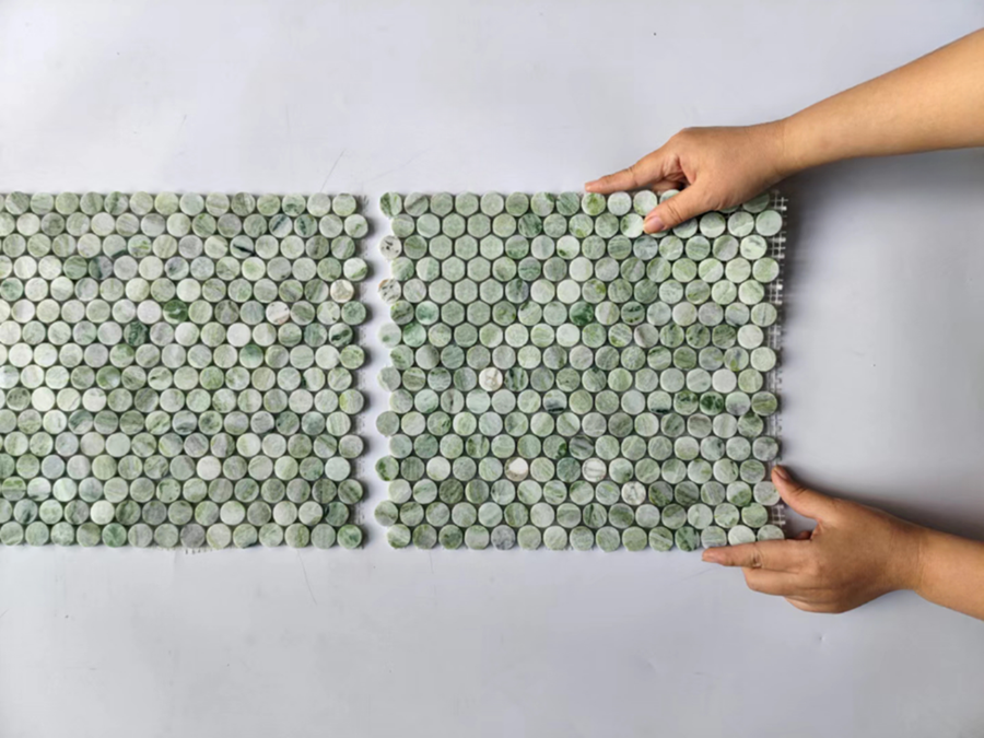 Cloud Jade Green Marble Hexagon Recycled Mosaic for Kitchen Backsplash ...