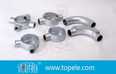 20MM 3 / 4â , 1â BS4568 GI Iron Elbow Malleable Iron Circular Junction ...