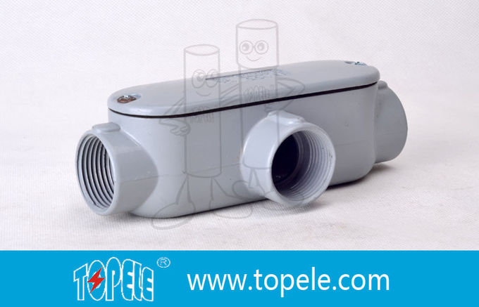 Indoor / Outdoor T Type 4 Inch Rigid Conduit Body Threaded Aluminum