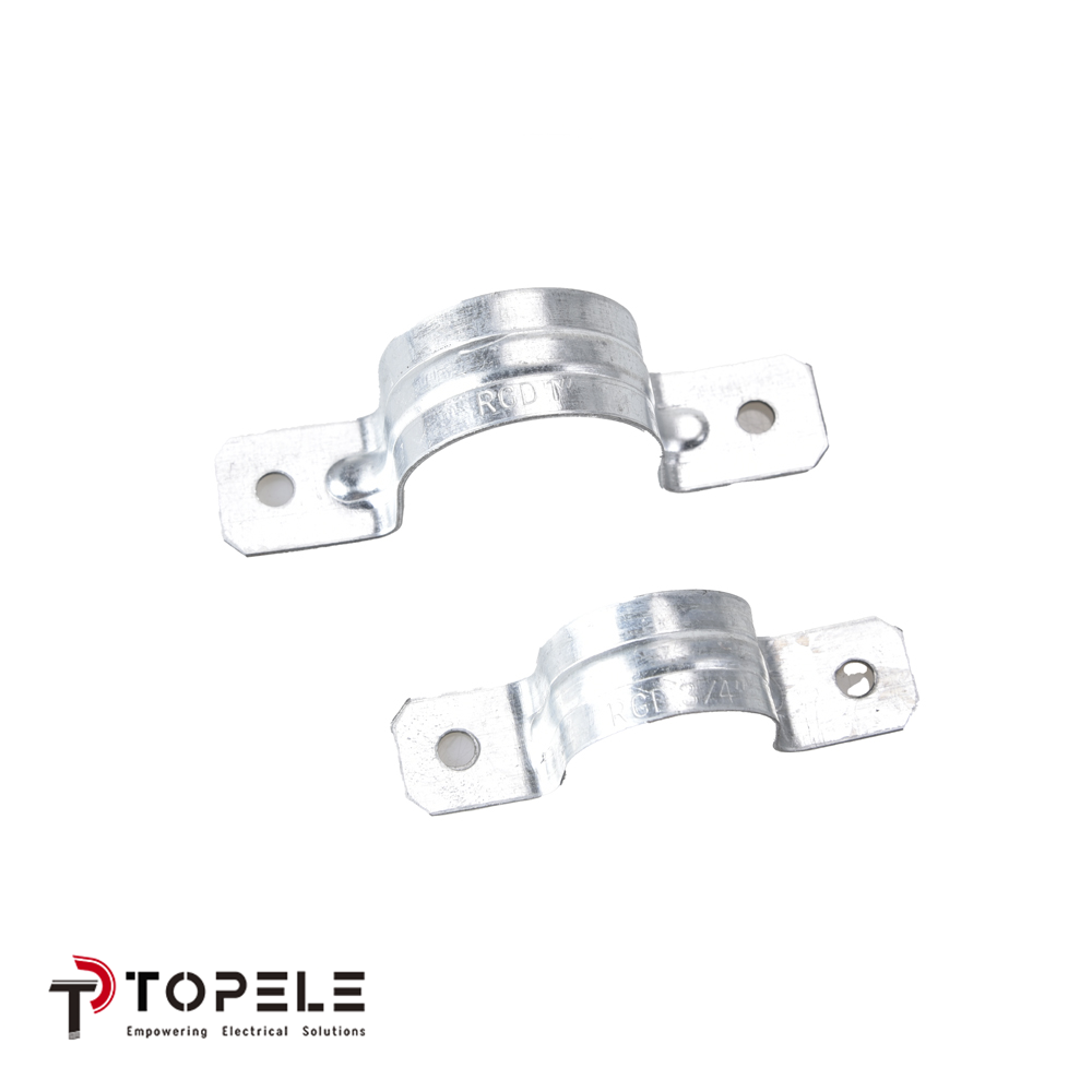 UL Standard 1/2" - 4" Pre Galvanized Two Hole Strap for EMT Conduit