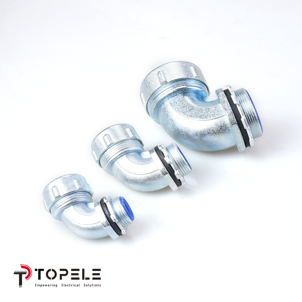 90 Degree Flexible Conduit Connector Plum Type-Zinc | Topele