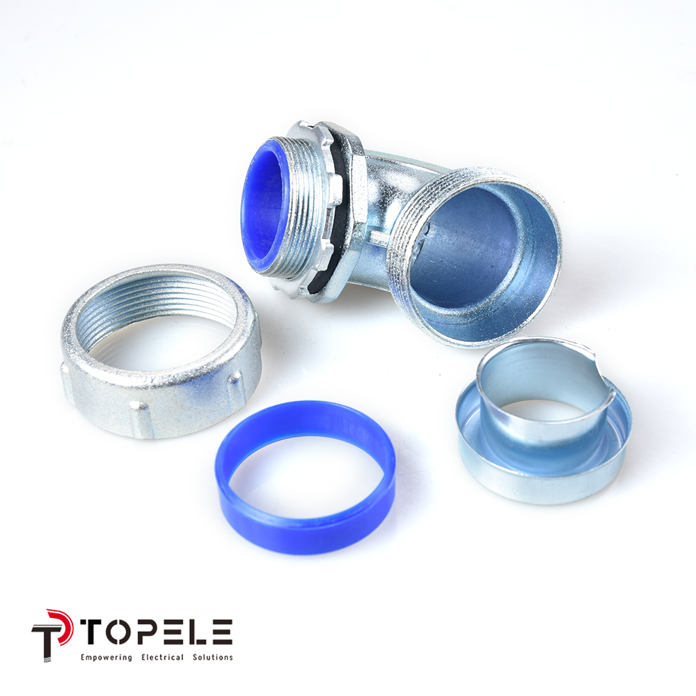 90 Degree Flexible Conduit Connector Plum Type-Zinc | Topele