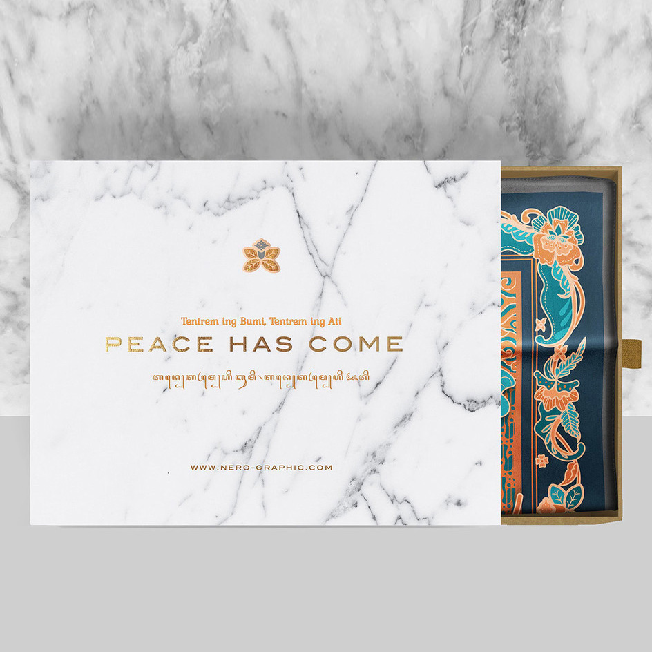 PEACE HAS COME White Marble Scarf Packaging Box - Yingmei
