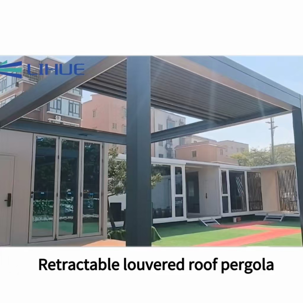 LIHUE Pérgola de techo con persianas retráctiles Toldo exterior de ...