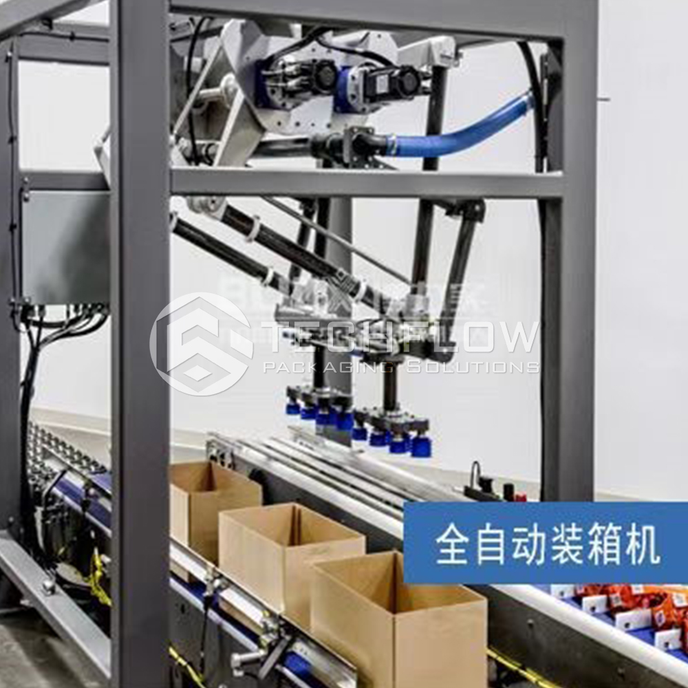 Fully Automatic Multi-Function Pick And Place Case Packer | Techflow Pack