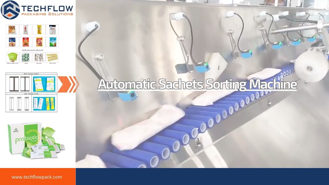 Automatic Seasoning Sachets Sorting Machine - Techflow Pack High Precise Sachets Sorting System