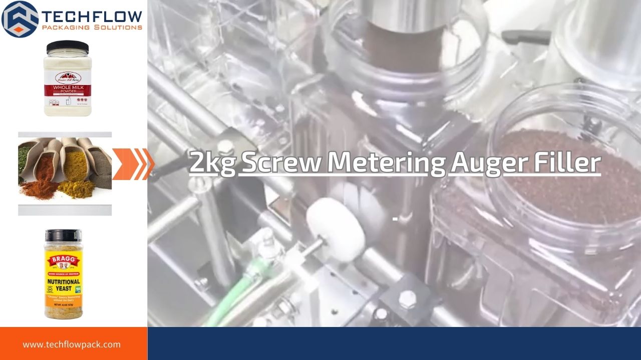 High-precision 2kg Screw Metering Auger Filler Head | Techflow Pack
