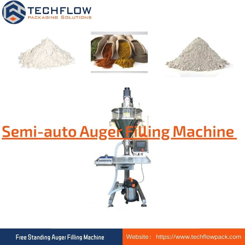 Semi-automatic Free Standing Auger Filling Machine | Techflow Pack