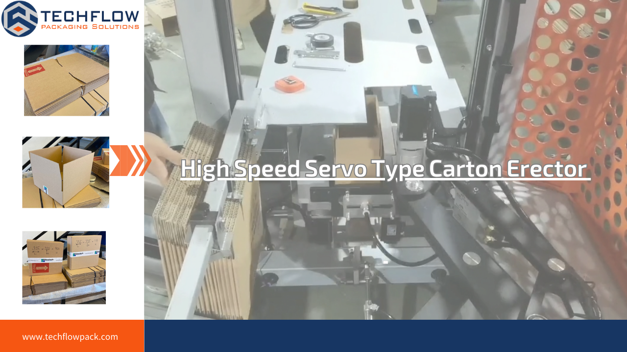 New Designed Automatic High Speed Servo Case Erector | Techflow Pack