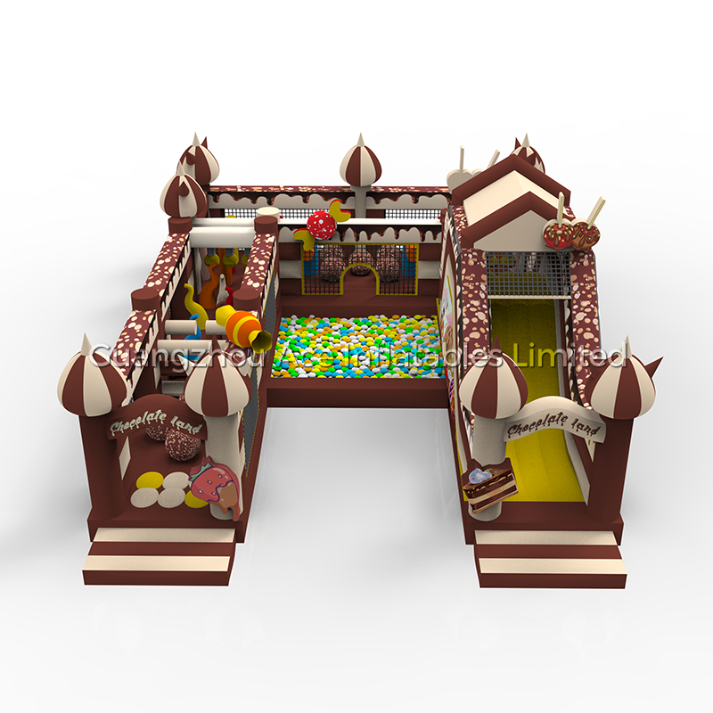 Chocolate Theme Inflatable Obstacle Course Combo Slide Bouncy Castle - Ace