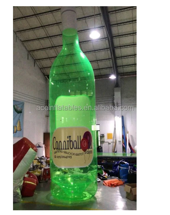 Customized Giant Transparent Inflatable Wine Bottle With Custom Logo ...
