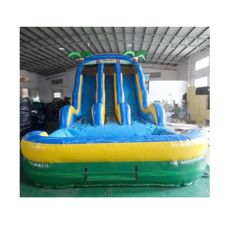 Commercial Jungle Swimming Pool Slide Inflatable 18 Wahoo Water Slide