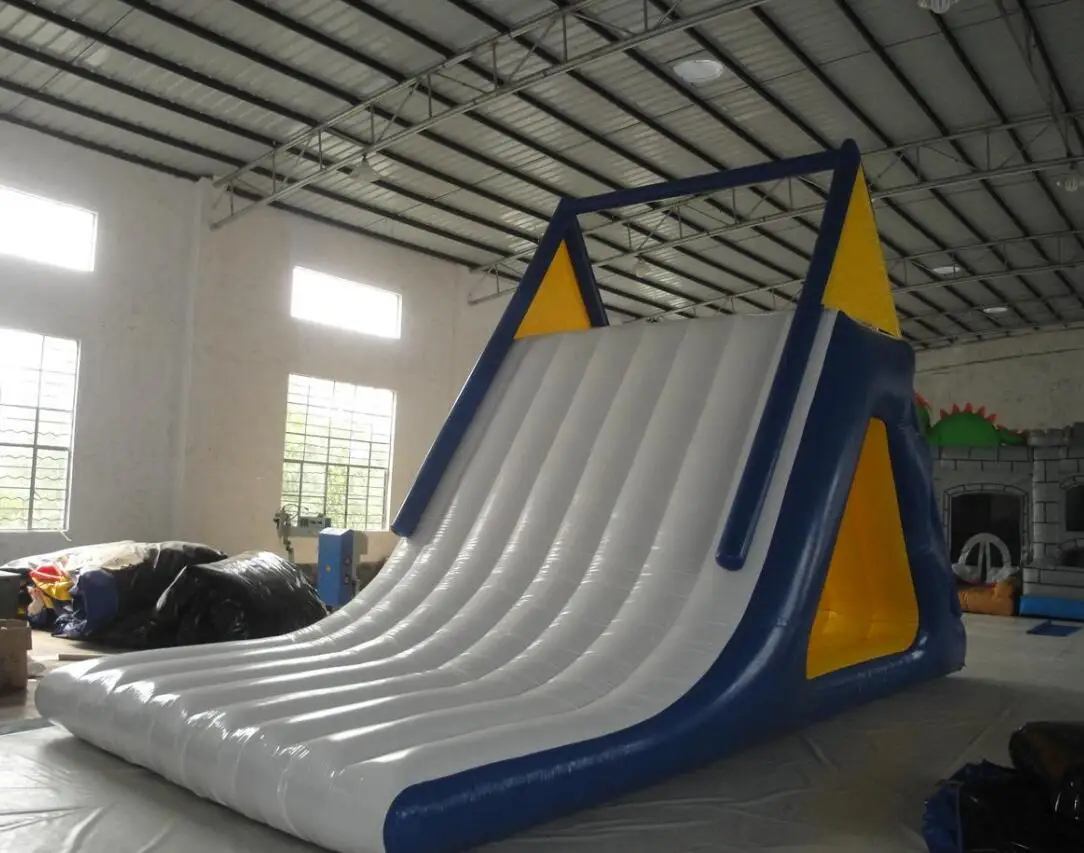 Inflatable Floating Water Park Trampoline Water Triangle Slide For ...
