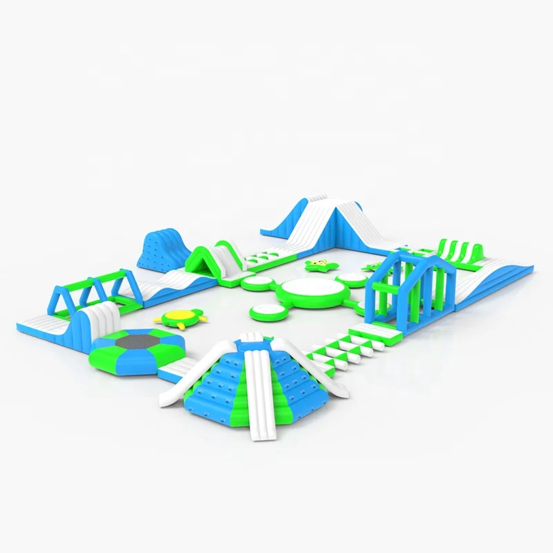 Commercial Small Floating Lake Inflatable Water Park Obstacle Course