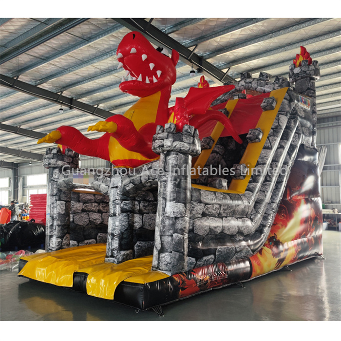 Dinosaur Dragon Theme Inflatable Slide: High-Quality Bouncy Playground ...