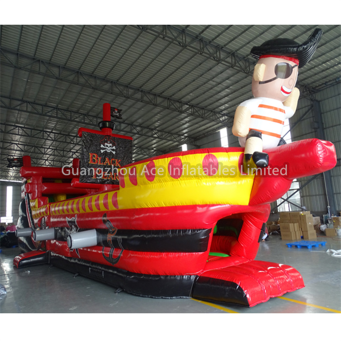 Outdoor Pirate Ship Inflatable Obstacle Course for Kids - Inflatable ...