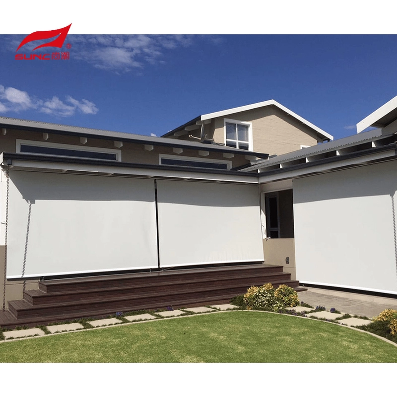 Sunshade Waterproof Outdoor Roller Blinds Smart Motorized Zip Track Blinds