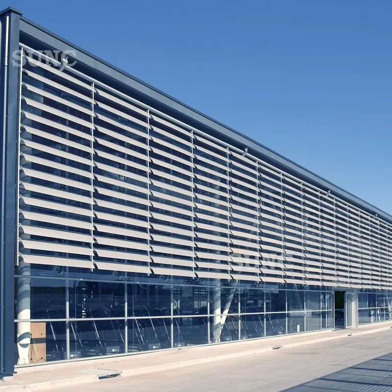 Horizontal Aluminum Sun Shade Louvers , Louvre Sun Shade Systems Fixed ...