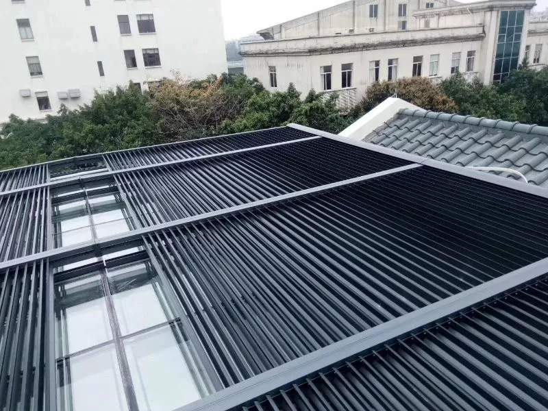 Powder Coating 1.0mm Retractable Louvre Skylight Roof System