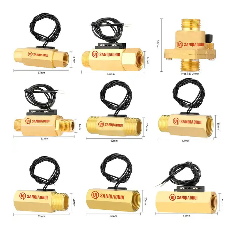Sqh104 220v Water Flow Sensor G1 1/4 1/2 3/4 External Thread Brass ...