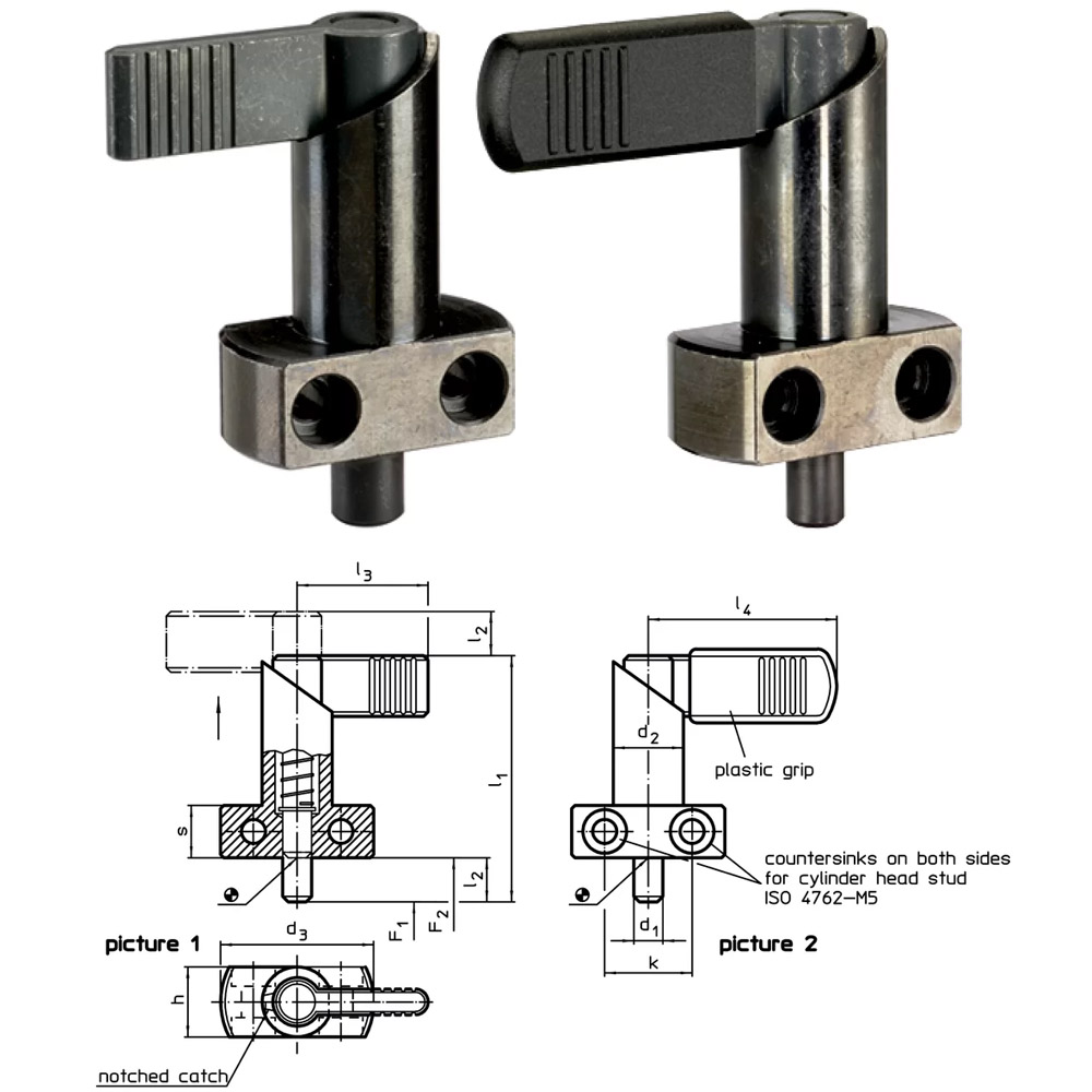 Index Bolts Index Plungers Compact with Hexagon Collar and Locking with ...