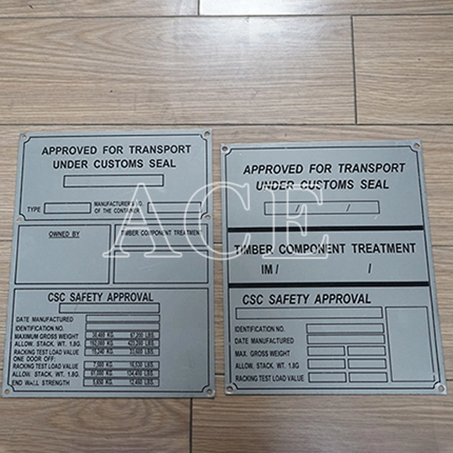 Stainless Steel Shipping Container CSC Plate,Container CSC Plate ...