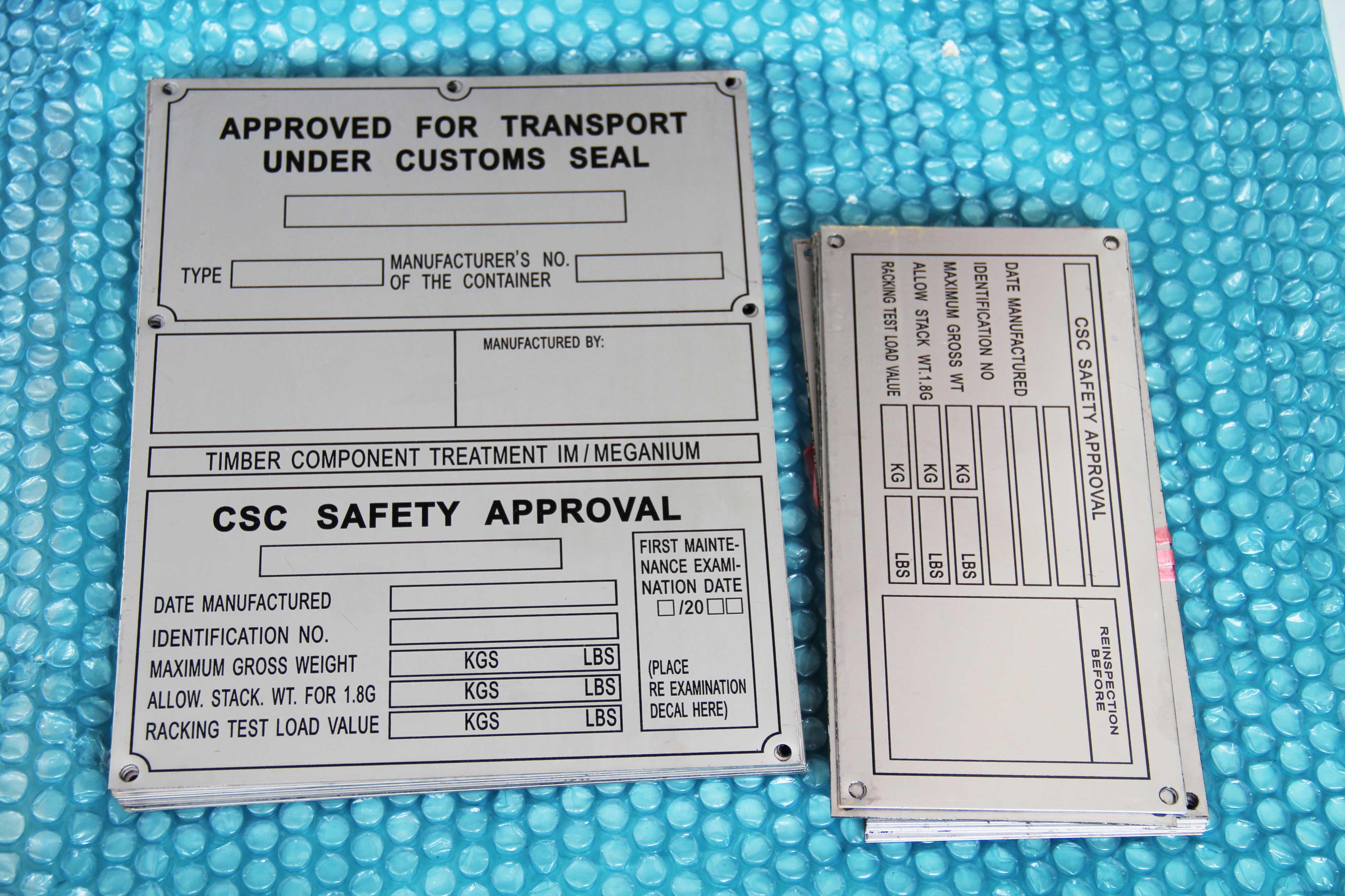 Shipping Container CSC Plate